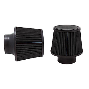 Spectre Universal Clamp-On Air Filter: High Performance, Washable Filter: Round Tapered; 3 in (76 mm) Flange ID; 6.5 in (165 mm) Height; 6 in (152 mm) Base; 4.75 in (121 mm) Top, SPE-9131, Black