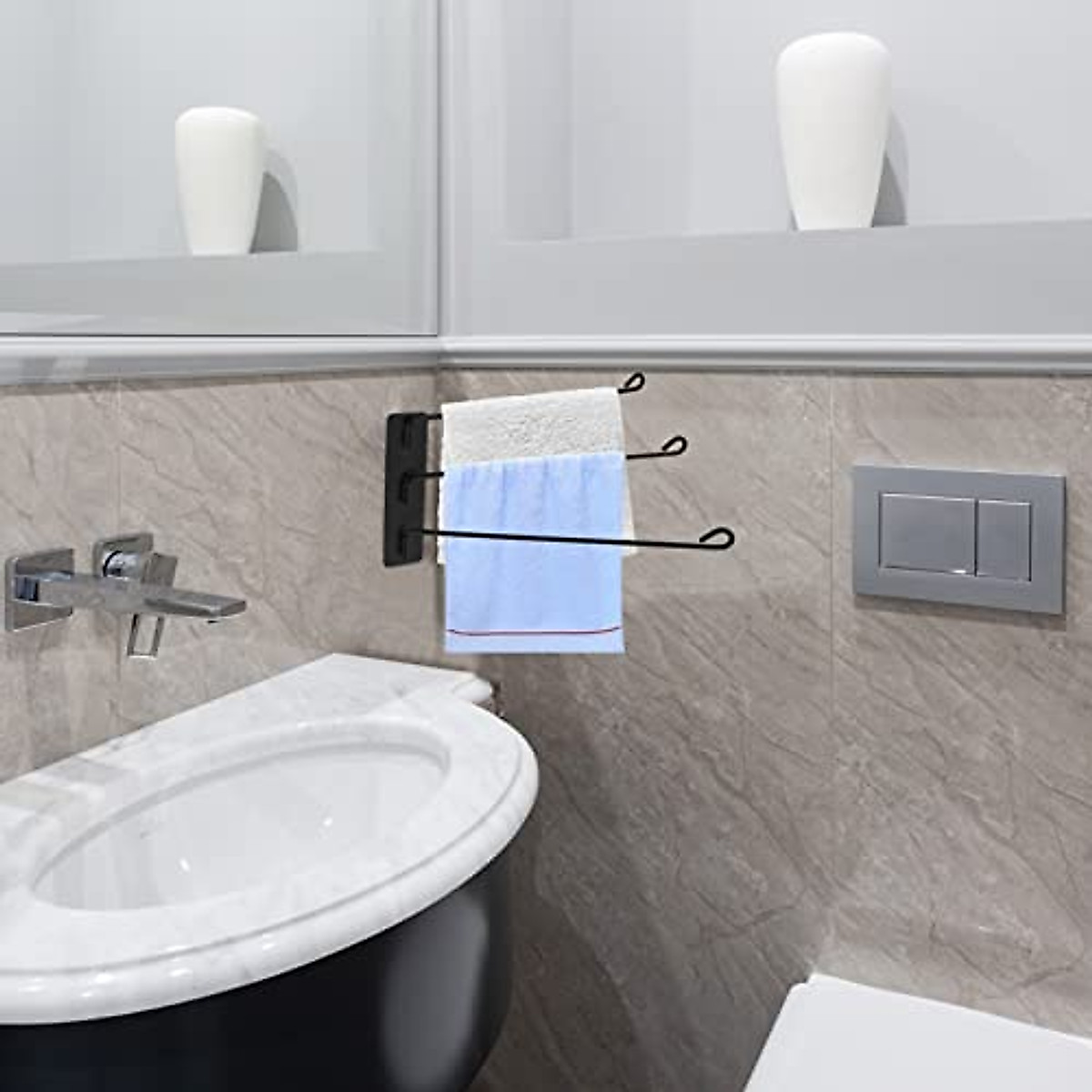 UPKOCH Swing Arm Towel Rack Wall Mount Towel Rack Stainless Steel Towel Bar Rotation Space Saving Towel Racks Swivel Hand Towel Bar for Home Kitchen Bathroom Accessories