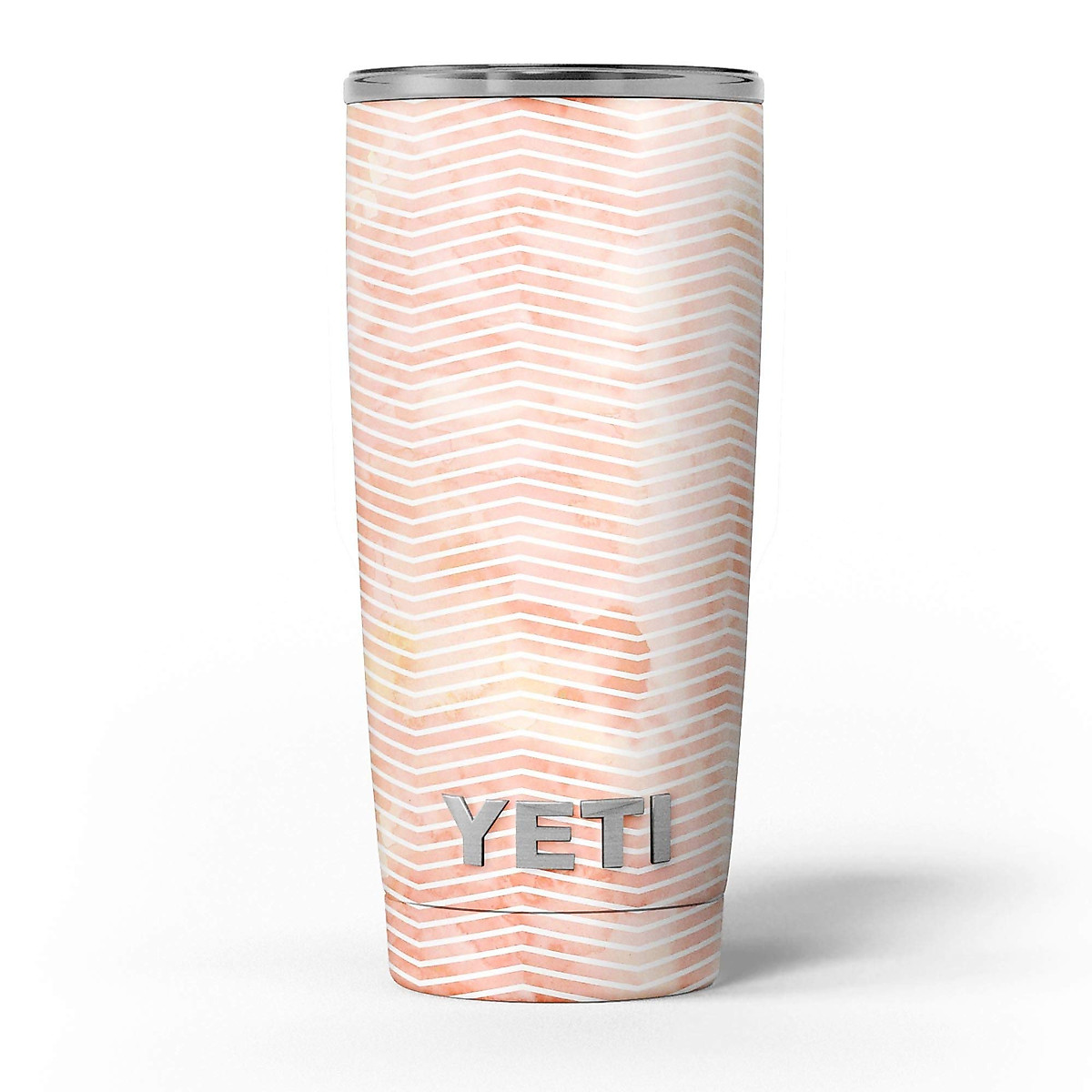 Design Skinz The Apricot Grunge Surface with Chevron - Skin Decal Vinyl Wrap Kit Compatible with The Yeti Rambler Cooler Tumbler Cups