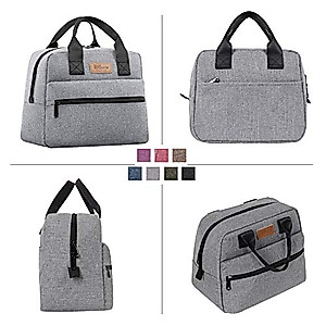 HOMESPON Insulated Lunch Bag for Women Men Lunch Box Cooler Lunch Tote for Work Picnic (Grey)