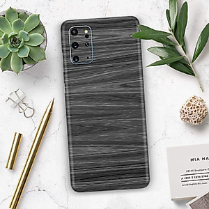 DesignSkinz Dark Slate Wood Protective Vinyl Decal Wrap Skin Cover Compatible with The Samsung Galaxy S20 (Screen Trim & Back Glass Skin)