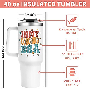 40oz Coach Tumblers for Men Women, Coaching Gifts for Cheer Softball Football Players, Coaching Gifts Tumbler with Handle, Coaches Gift for Men on Years Gift,Valentines Day Birthday Coaches Day