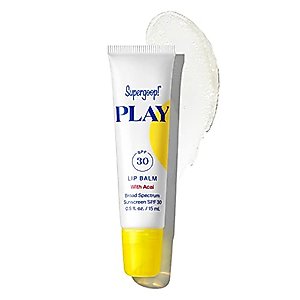 Supergoop! PLAY Lip Balm with Acai, 0.5 fl oz - SPF 30 PA+++ Reef-Friendly, Broad Spectrum Sunscreen - Hydrating Honey, Shea Butter & Sunflower Seed Oil - Clean Ingredients - Great for Active Days