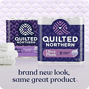 Quilted Northern Ultra Plush Toilet Paper, 32 Mega Rolls = 128 Regular Rolls, 3X Thicker*, 3 Ply Soft Toilet Tissue