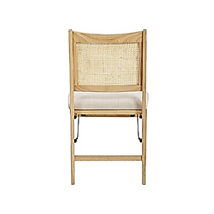 Powell Kasi Beige Rattan Cane Folding Foldable Dining Side Chair, Natural