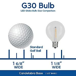 Novelty Lights Incandescent G30 Globe Replacement Bulbs - Outdoor Individual Bulbs for Events, Holiday Parties, Patios, and More - C7/E12 Candelabra Base, 5 Watt Lights (Orange, 25 Pack)