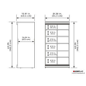 ClosetMaid Modular Storage Shelf Unit with 12 Shelves, Wood Closet Organizer Adjustable, Dividers, Stacking, Full Backer, Decorative Trim, White
