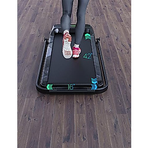 GARVEE 2-in-1 Treadmill, [2.25 HP] [0.6-6.2 MPH] for Running Walking, Folding Treadmill with Real-time Workout Data on LCD Display, Under Desk Treadmill for Apartment Office Home Workout- Black