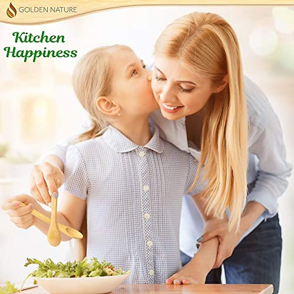 Bamboo Spoons Set of 5 – Wooden Tea Spoons Perfect for Coffee, Sugar, Spices, Seasoning, Herbs & Desert, 100% Biodegradable and Environmentally Eco Friendly