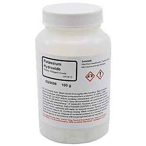 ALDON Innovating Science Reagent-Grade Potassium Hydroxide Pellet, 100g - The Curated Chemical Collection
