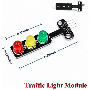 Adeept 5PCS Mini Traffic Light LED DC 5V 5mm Display Module for Arduino Creative DIY Project Kit, Raspberry Pi, Traffic Light for Traffic System Model