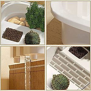 Hamiledyi Turtle Tank Aquarium Tortoise Terrarium with Basking Platform Reptile Habitat Multi-Functional Area Easy to Clean Change Water Prevent Escape for TurtlesHermit Crab Lizard