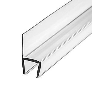 eatelle Frameless Shower Door Side Seal Strip for 3/8 Inch (10mm) Glass, Vertical Polycarbonate H-Jamb 180 Degree 78" Long