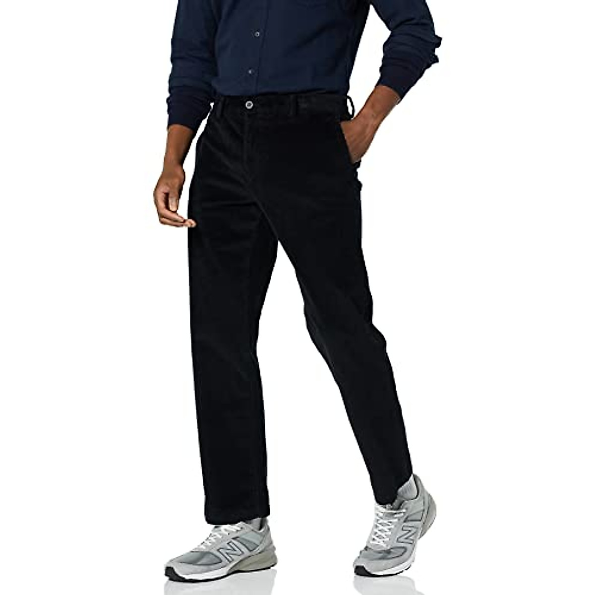 Amazon Essentials Men's Classic-Fit Corduroy Chino Pant, Black, 38W x 32L