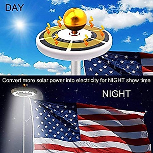 Solar-Powered Waterproof Flagpole Light with 26 LED Downlights & Auto On/Off