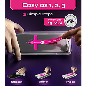 Defenslim Screen Protector compatible with iPhone 13 mini (2Pack), Easy Auto-Align Install Kit, 5.4" Tempered Glass, 9H Hardness, Ultra HD Clear, Case Friendly, EasyShield