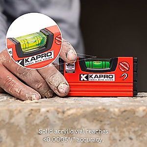 Kapro Set Legend Try with Mitre Square with Stainless Steel Blade & Handy Pocket Level - 4"