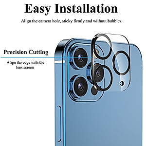 YWXTW [5 Pack Camera Lens Protector Compatible with iPhone 12 Pro Max 6.7" Tempered Glass, [Night Shooting Mode] Case Friendly, High Definition