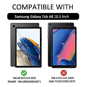 Anpredo Case for Galaxy Tab A8 10.5 Inch 2022, Hand Strap, Card Slots, Business Folio Stand Protective Smart Cover for Samsung A8 Tablet Model SM-X200/X205/X207, Black