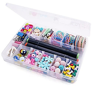 Ecurfu 18 Grids Clear Organizer Box, Small Plastic Compartments Storage Container with Dividers for Ribbon, DIY Crafts, Bead, Jewelry, Sewing, Fishing Tackles, Thread, Size 7.9x6.2x1.2 In