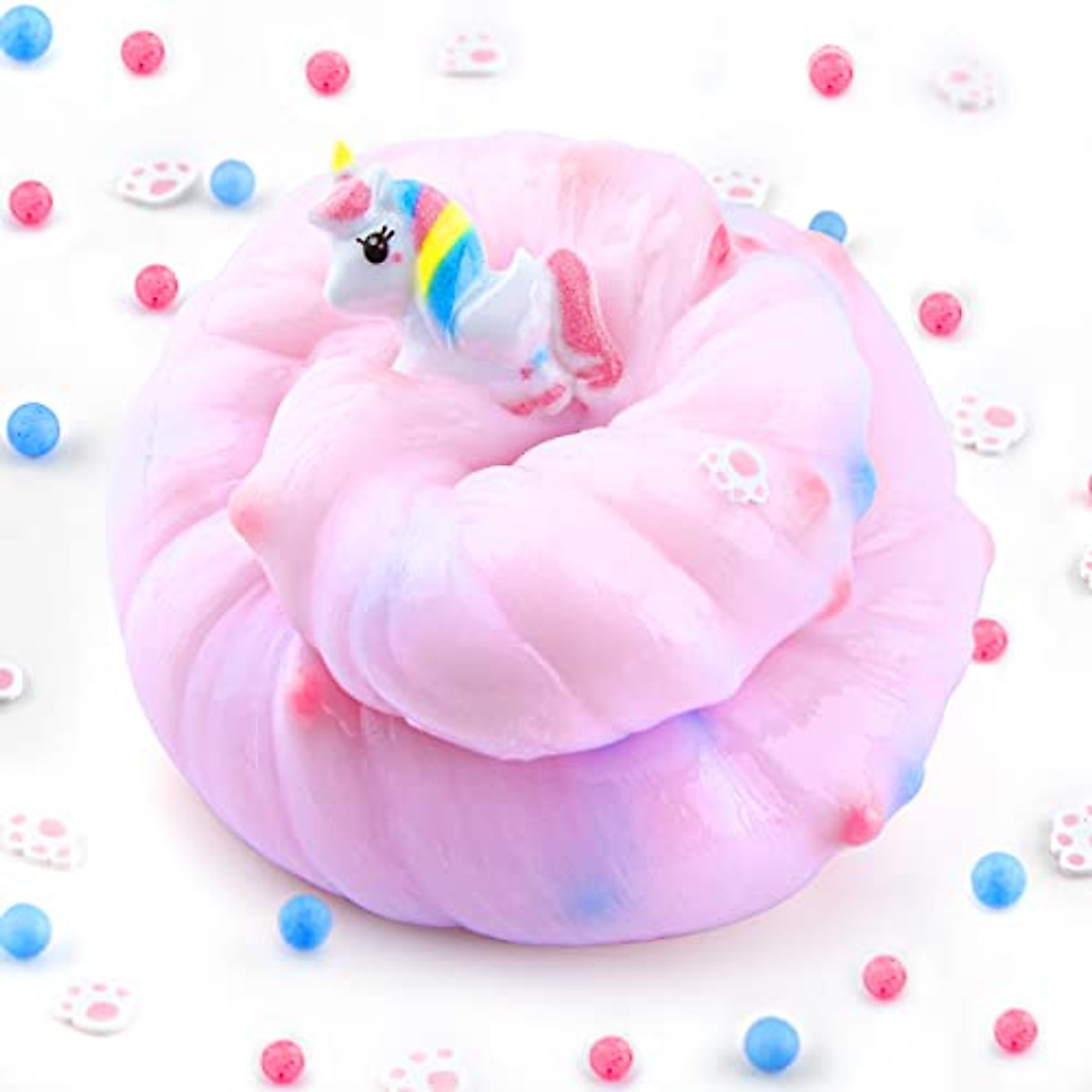 Fluffy Slime Kit, 6.8oz Pink Unicorn DIY Slime Kit for Girls and Boys, Soft & Non-Stick Stress Relief Toy, Kids Education Party Favor, Idea Gift for Birthday Easter Christmas New Year