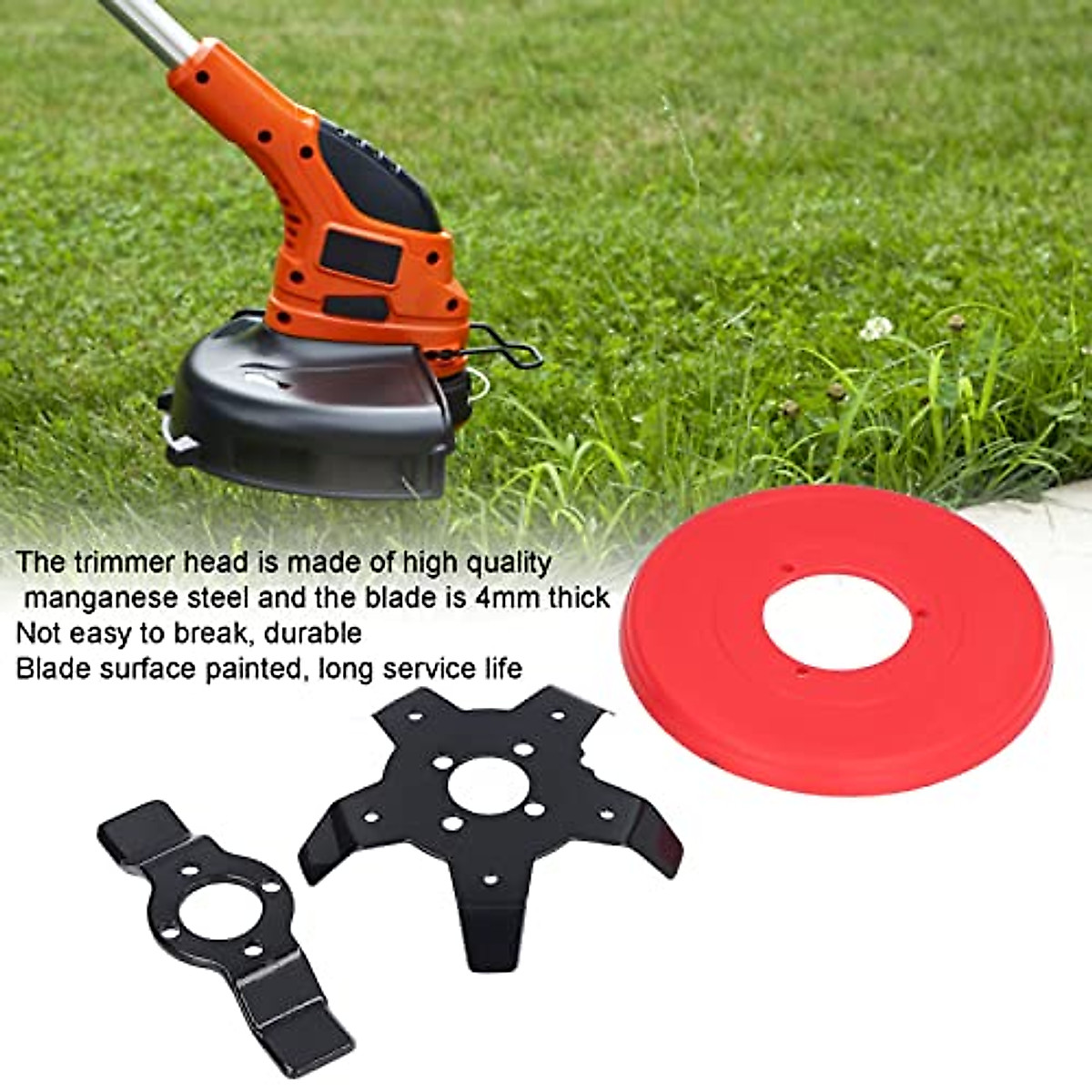 TOPINCN 26mm Trimmer Head Handheld Multifunctional Lawn Mower Cutting Head Replacement for Garden