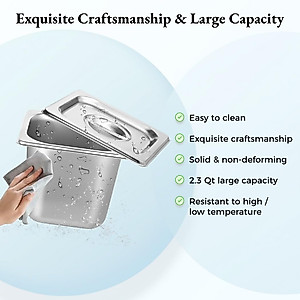 8 Pack Hotel Pans 1/6 Size with Lid, 6 inch Deep Stainless Steel Steam Table Pan, Anti Jam Steam Pan Metal Food Pans for Restaurant Cafeteria Party Catering