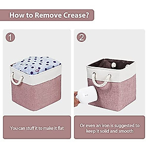 Syeeiex Set of 6 for Storage Cubes, Storage Bin Cubes for Clothes Storage , 10.5'' X 10.5'' X 11'' Cube Storage Bins with Rope Handles, Home, Nursery Home,