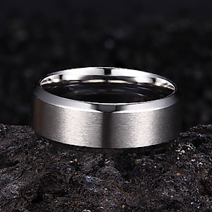 Jstyle Stainless Steel Rings for Men Wedding Ring Cool Simple Band 8 MM 3 Pcs A Set (9.5)