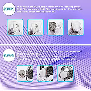 FNWD Reusable Full Face Mask with Activated Carbon Air Filter, Protect Against Gas,Paint,Dust,Chemicals and Other Work Protection（for 6800）