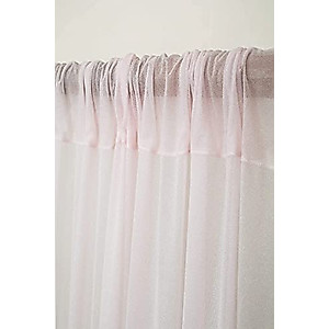 Lookein Blush Wedding Backdrop Wrinkle-Free White Sheer Backdrop Curtains 10ft x 10ft Chiffon Fabric Drapes for Wedding Ceremony Arch Party Stage Decoration