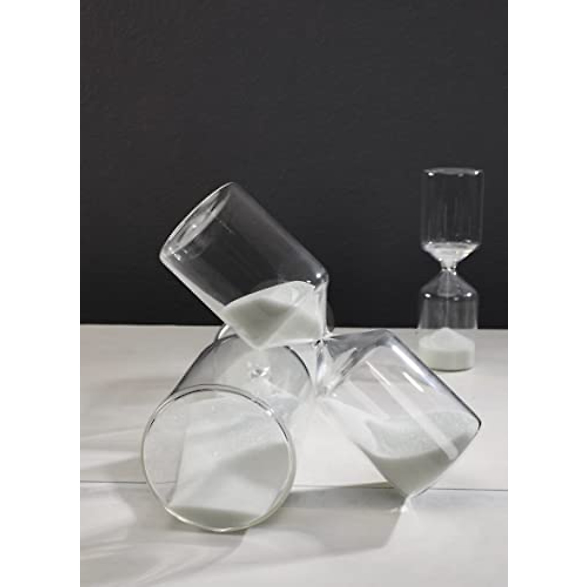 WONDROUS' DECO 60 Minutes Hourglass Sand Timer, Large 10 Inch Glass Sand Clock for Home, Kitchen, Office Desk Decoration, Valentine’s Day Gift, White-60min