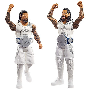 WWE Jimmy USO vs Jey USO Battle Pack Series #64 with Two 6-inch Articulated Action Figures & Ring Gear