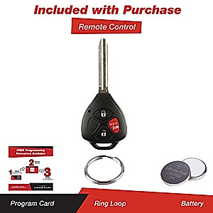 KeylessOption Keyless Entry Remote Control Car Unut Key Fob Replacement for HYQ12BBY