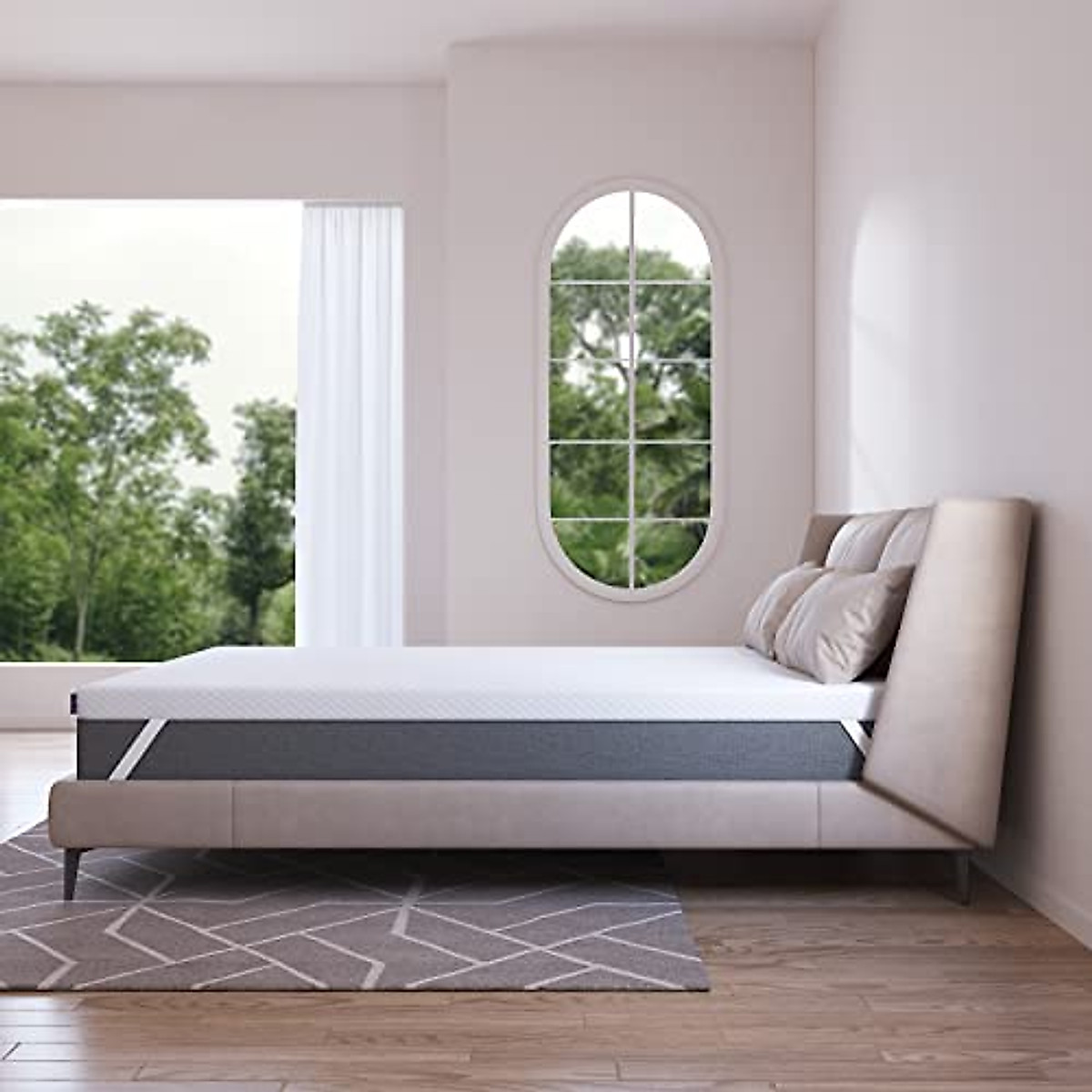 BedStory 3 Inch Memory Foam Mattress Topper Queen Size, Gel Infused High-Density Firm Memory Foam Bed Topper for Back Pain Relief, Provides Extra Comfort, Skin-Friendly Cover, CertiPUR-US Certified