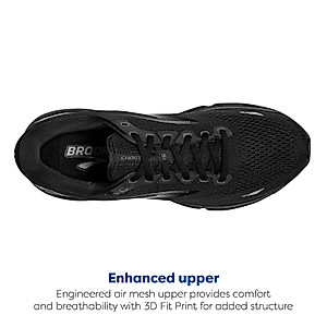 Brooks Women's Ghost 15 Neutral Running Shoe - Black/Black/Ebony - 9 Medium