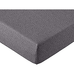 AmazonBasics - Spannbetttuch, melierter Jersey-Stoff, Dunkelgrau - 180 x 200 x 30 cm