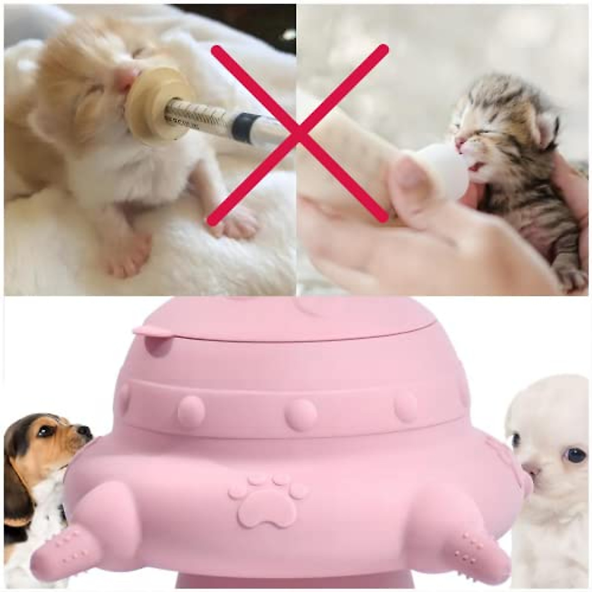 Puppy Milk Feeder, Miracle Nipple Kitten Pacifier Feeder, Rabbit Kitten Bottles for Nursing, Multiple Puppies Pet Feeder Station, Newborn Puppy Bottles for Nursing, Incubator Nipple for Puppy Supplies