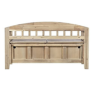 Linon Natural Washed Storage Frankie Bench, Seat Height of 18"