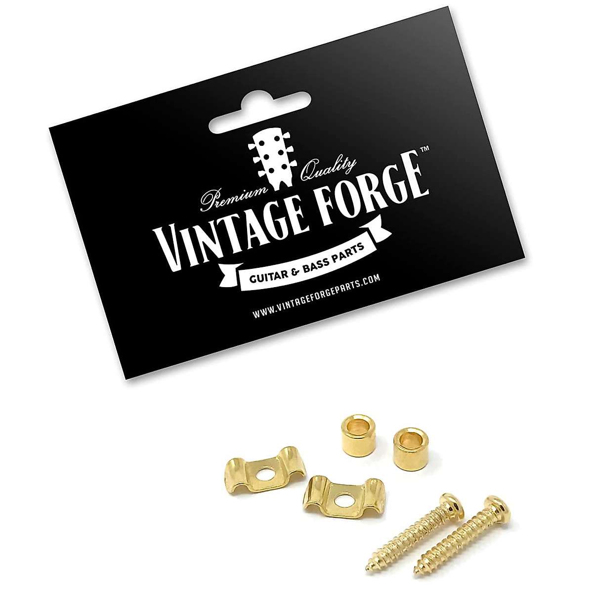 Vintage Forge Gold Vintage String Tree Retainer Guide (Set of 2) for Fender Stratocaster Strat Guitar SRT60-GLD