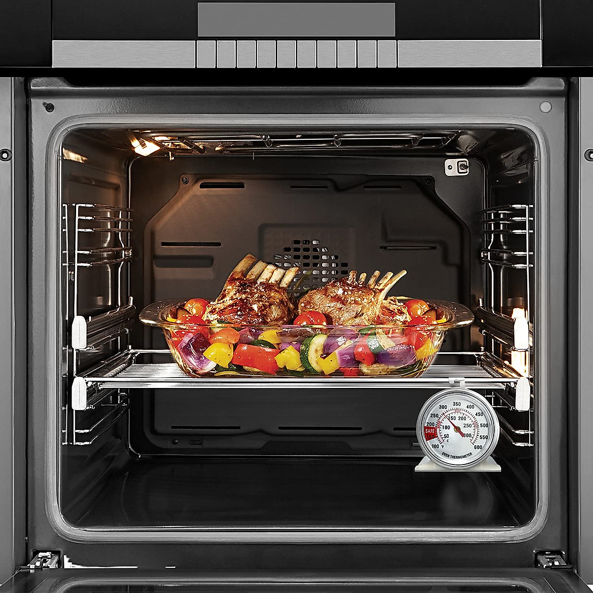 Oven Thermometer, CENTOLLA’s 2.56’’ in Oven Thermometer for Gas/Electric Oven, 100F-600F Premium Stainless Steel Baking Thermometer