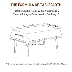 Deep Dream Tablecloth, Embroidered Table Cloth Cotton Linen Wrinkle Free Anti-Fading Tablecloths Washable Dust-Proof Table Cover for Kitchen Dinning Party Christmas, 55 x 86 Inch - New Gray