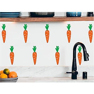 Carrot Stickers for Kids Room Baby Nursery Room Decor Wall Stickers BK040 (Orange)