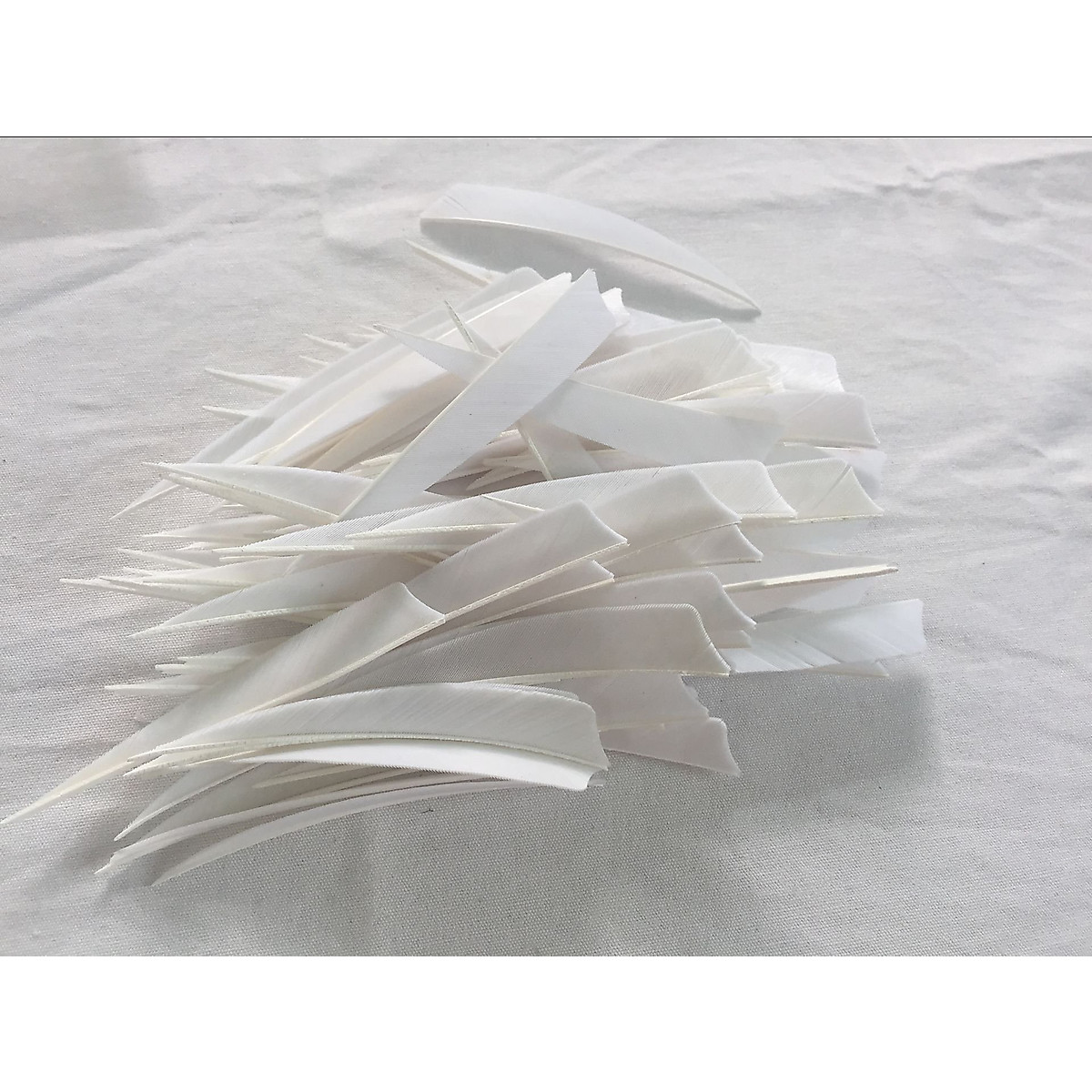 JIEXI HWYP Archery Fletches 4" Turkey Feather Fletching Shield Shape Pack of 100 (White, Right Wing)