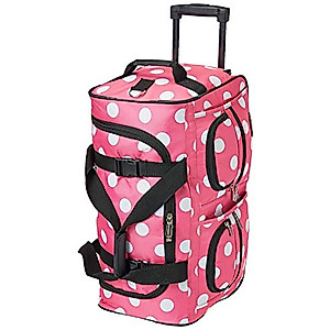 Rockland Rolling Duffel Bag, Pink, 22-Inch