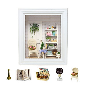 Kisoy Romantic and Cute Dollhouse Miniature DIY House Kit Creative Room Perfect DIY Gift for Friends,Lovers and Families(Sunny Dorm)
