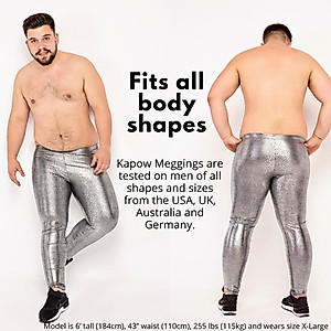 Kapow Meggings Metallic, Velvet & Special Material Men's Leggings (24 Carat Gold, Large)