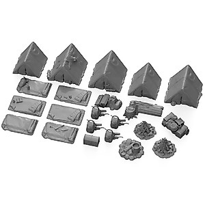 Adventure Camp Set DND Terrain 28mm for Dungeons and Dragons Terrain, D&D, Pathfinder, Warhammer 40k, RPG, Miniatures, Tabletop, D and D, Dungeons and Dragons Gifts