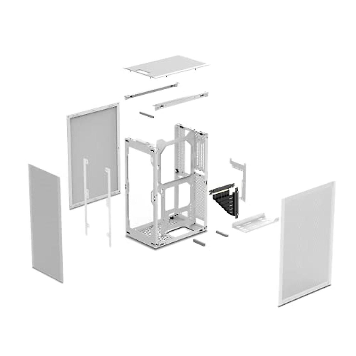 SSUPD Meshlicious Mini-ITX Small Form Factor (SFF) Case - Full Mesh Side Panel with PCIe Riser Cable - Tool-Free and Easy Accessibility (PCIE 4.0 Riser Cable, White)