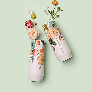 Corkcicle Tumbler Rifle Paper Co. Triple Insulated Stainless Steel Travel Mug, BPA Free, Keeps Beverages Cold for 9 Hours and Hot for 3 Hours, 7 oz,Gloss Cream Lively Floral